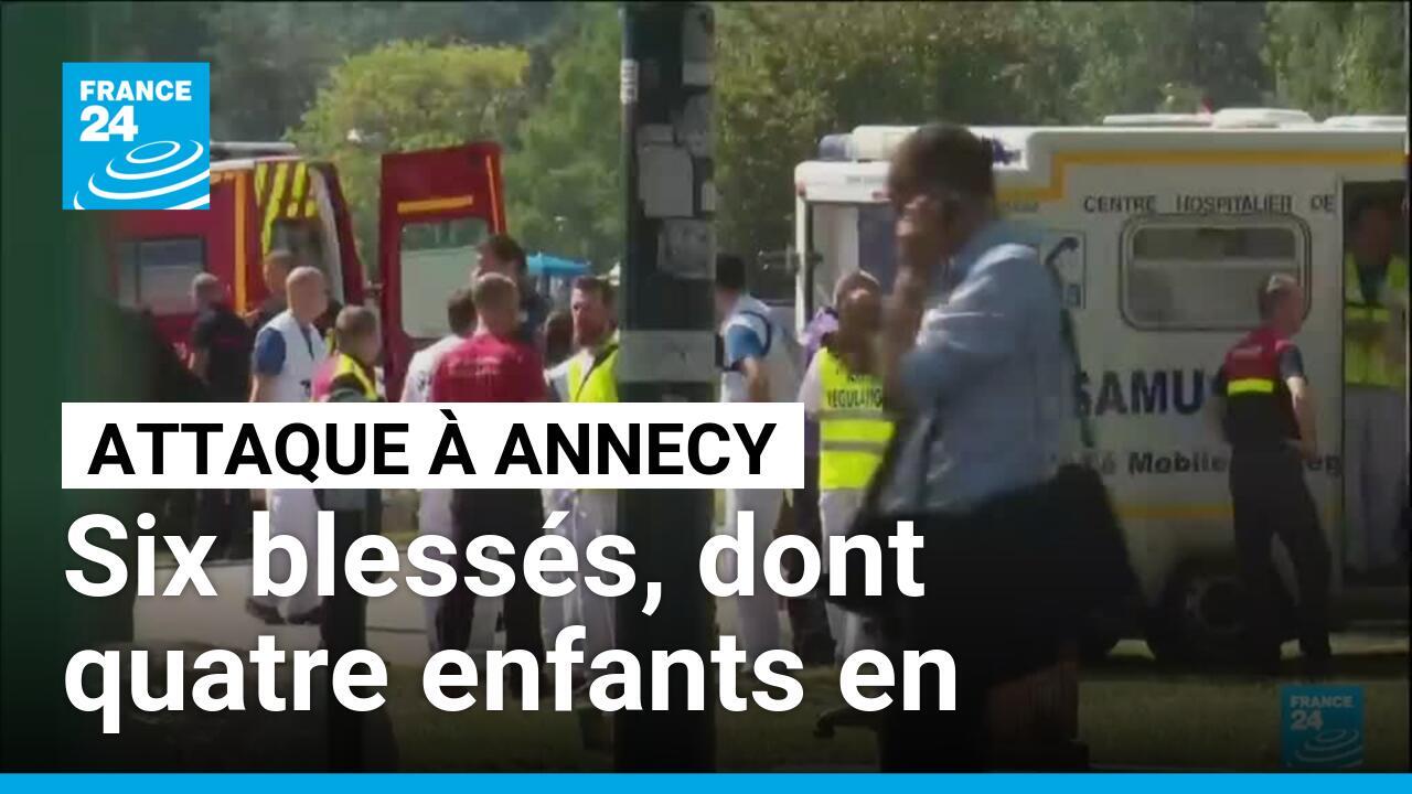 Choc à Annecy : six blessés, dont quatre enfants en bas âge, dans une attaque au couteau - France 24